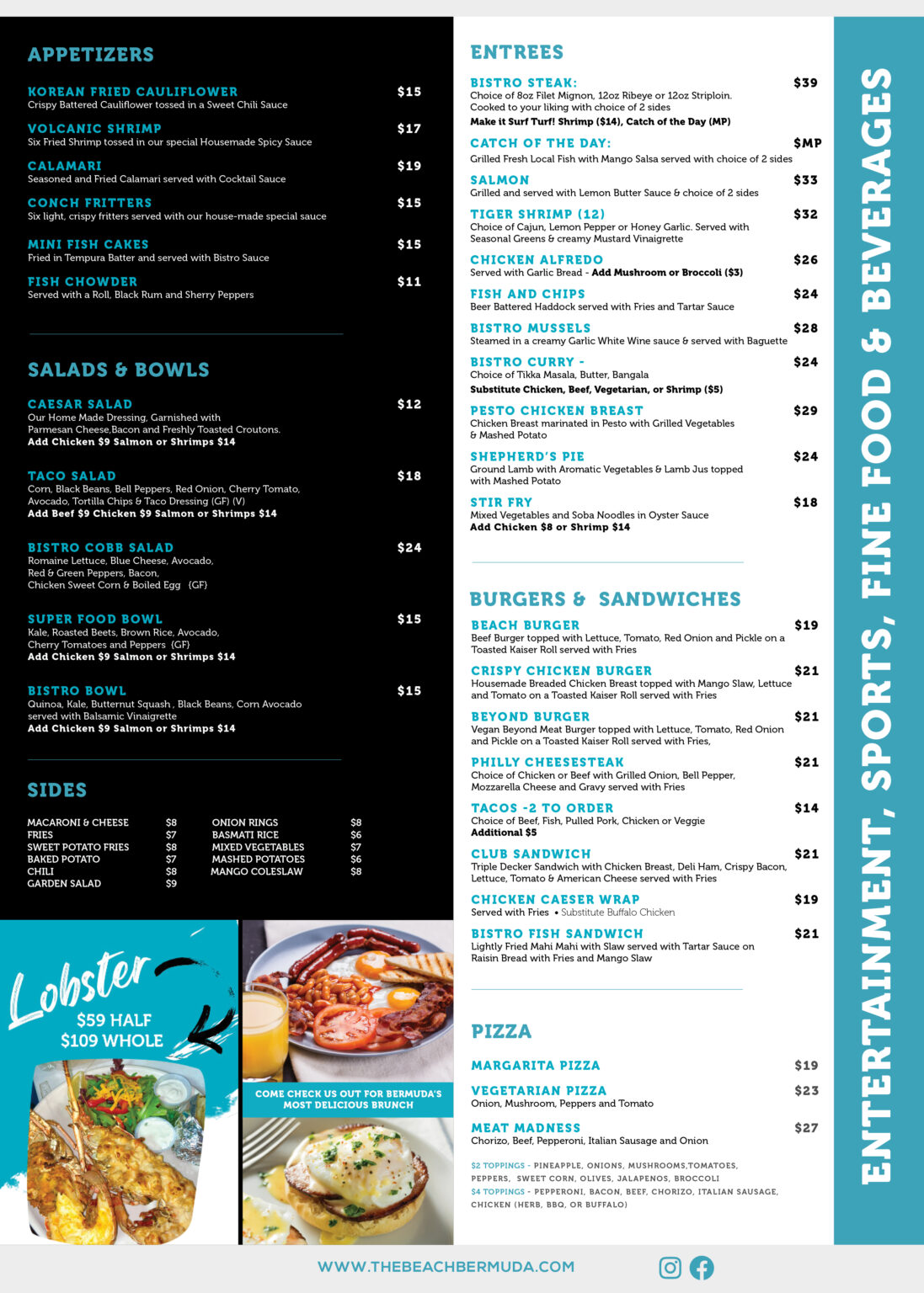 Menus – Bermuda Bistro at the Beach